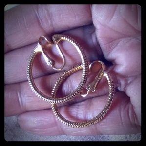 Vintage | Jewelry | Vintage Snake Chain Hoop Earrings | Poshmark